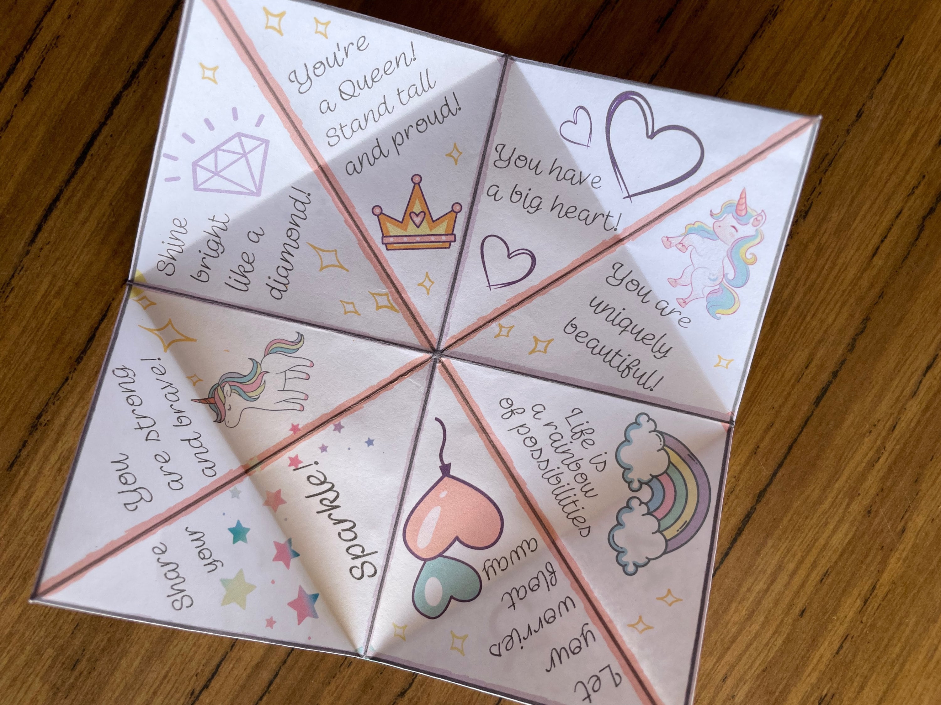 Printable Cootie Catcher Unicorn Party Favors Easy Craft - Etsy Australia