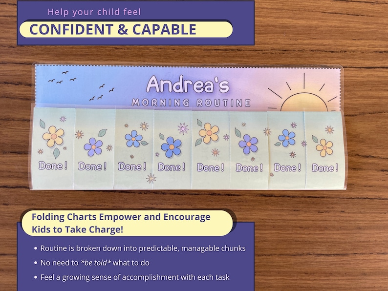 Editable Morning Routine Chart, Printable Folding / Flip Chart : Kids ...