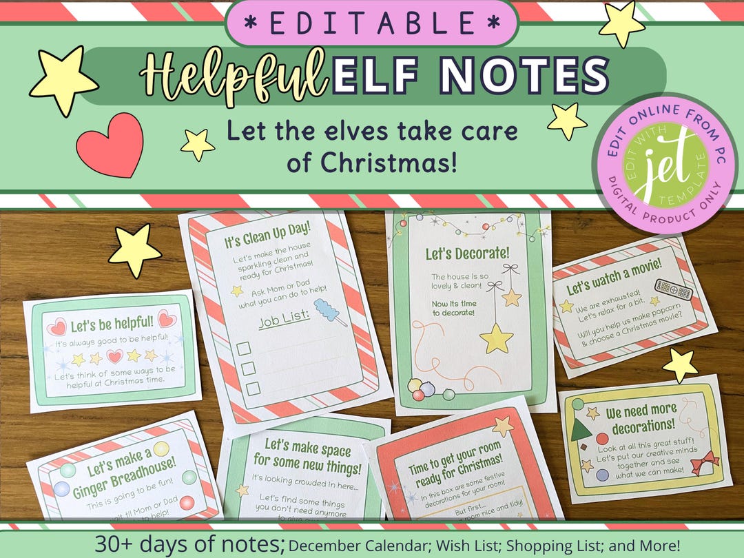Editable Elf Notes: Printable Elf Kit With Letters From Santa's Helpers ...