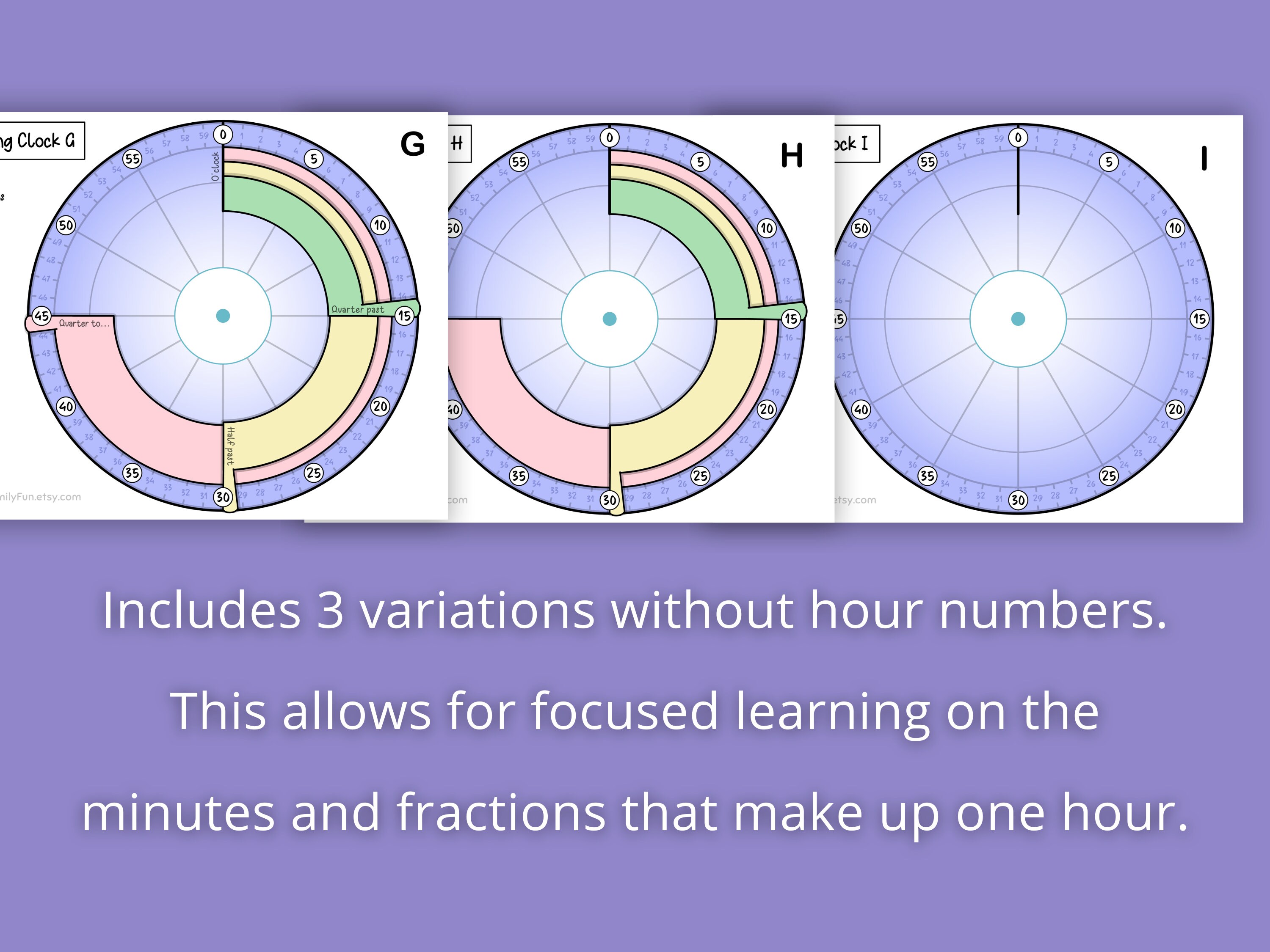 Learning Clock, Printable DIY Clock Toy for Telling Time, Homeschool ...