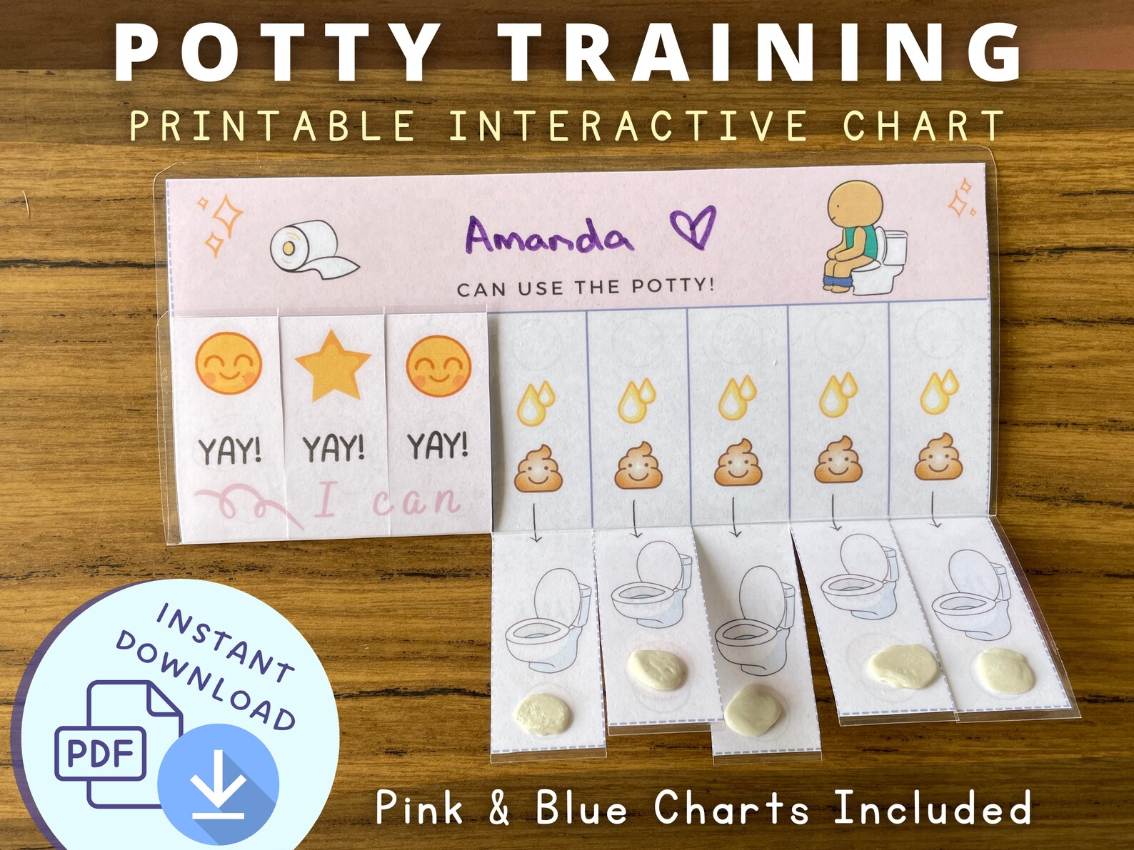 Potty Training Chart Printable Visual and Interactive Toilet - Etsy