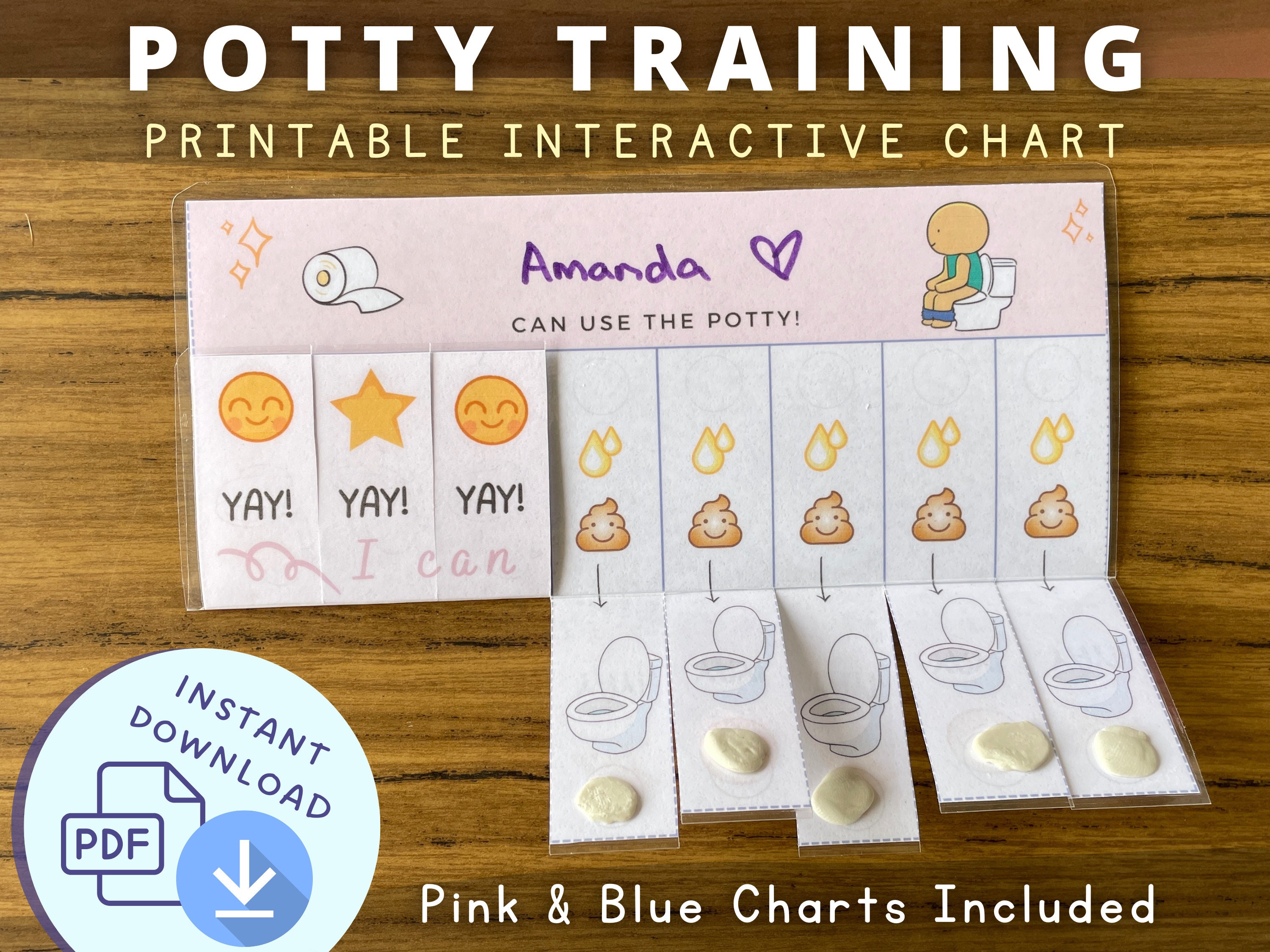 Potty Training Chart Printable Visual and Interactive Toilet - Etsy Canada