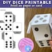 Printable Dice, Dice Template, Kids Maths Worksheet, Paper Craft Kit ...