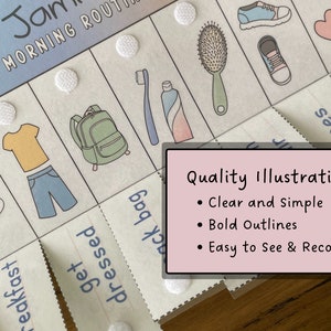 Morning Routine Chart, Printable Folding / Flip Chart : Kids Daily ...