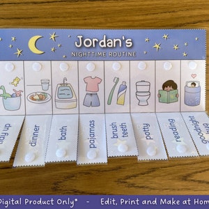 Editable Bedtime Routine Chart, Printable Folding / Flip Chart : Kids ...