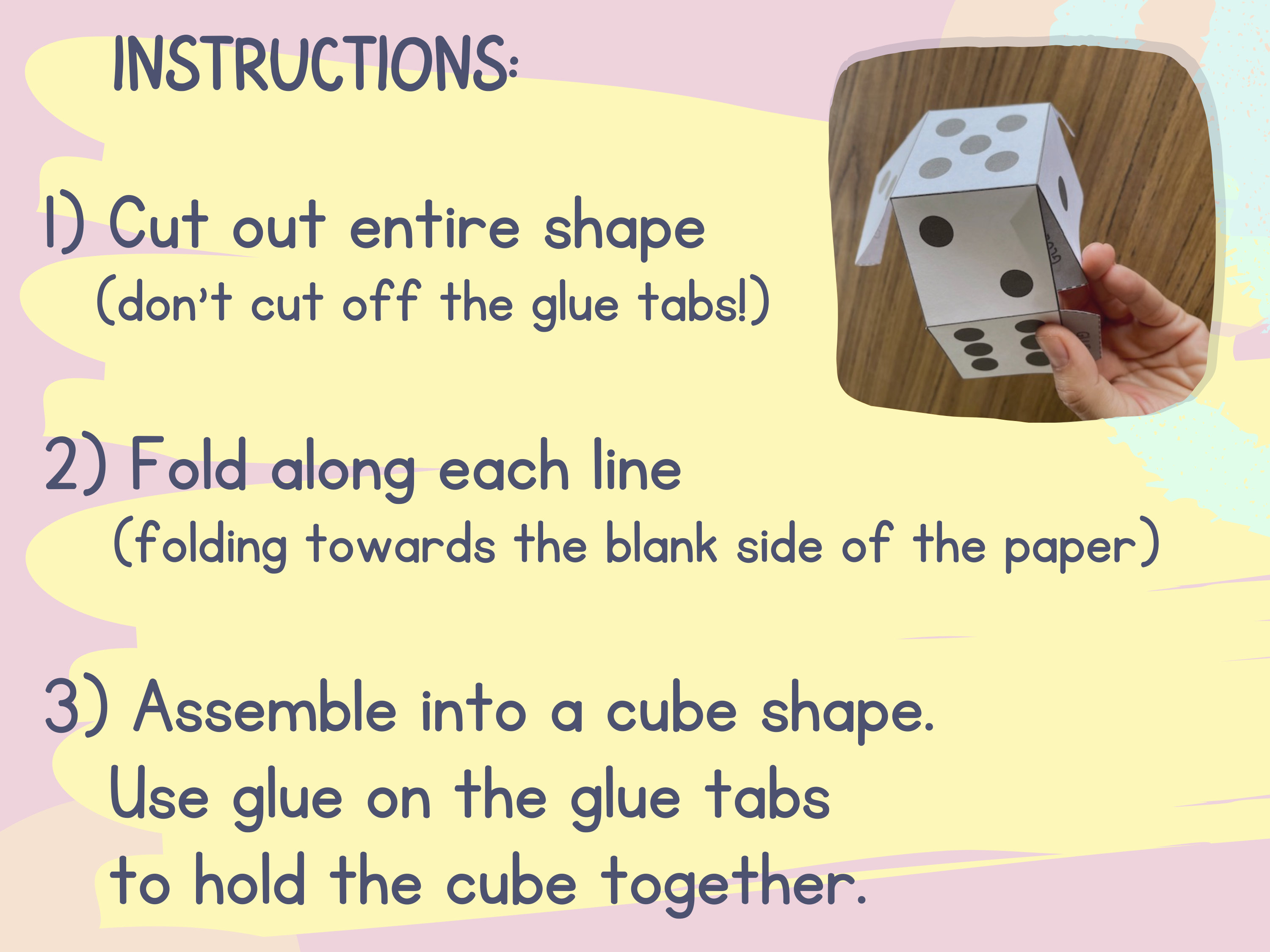 Printable Dice Dice Template Kids Maths Worksheet Paper - Etsy Australia