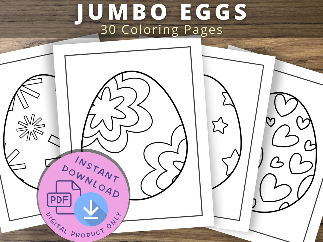 Jumbo Easter Egg Coloring Pages: Simple Toddler Craft Activity ...