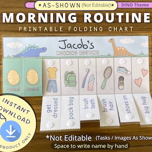Morning Routine Chart, Printable Folding / Flip Chart : Kids Daily ...