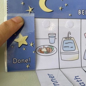 Bedtime Routine Chart, Printable Folding / Flip Chart : Kids Daily ...