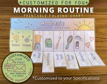Editable Morning Routine Chart, Printable Folding / Flip Chart : Kids ...