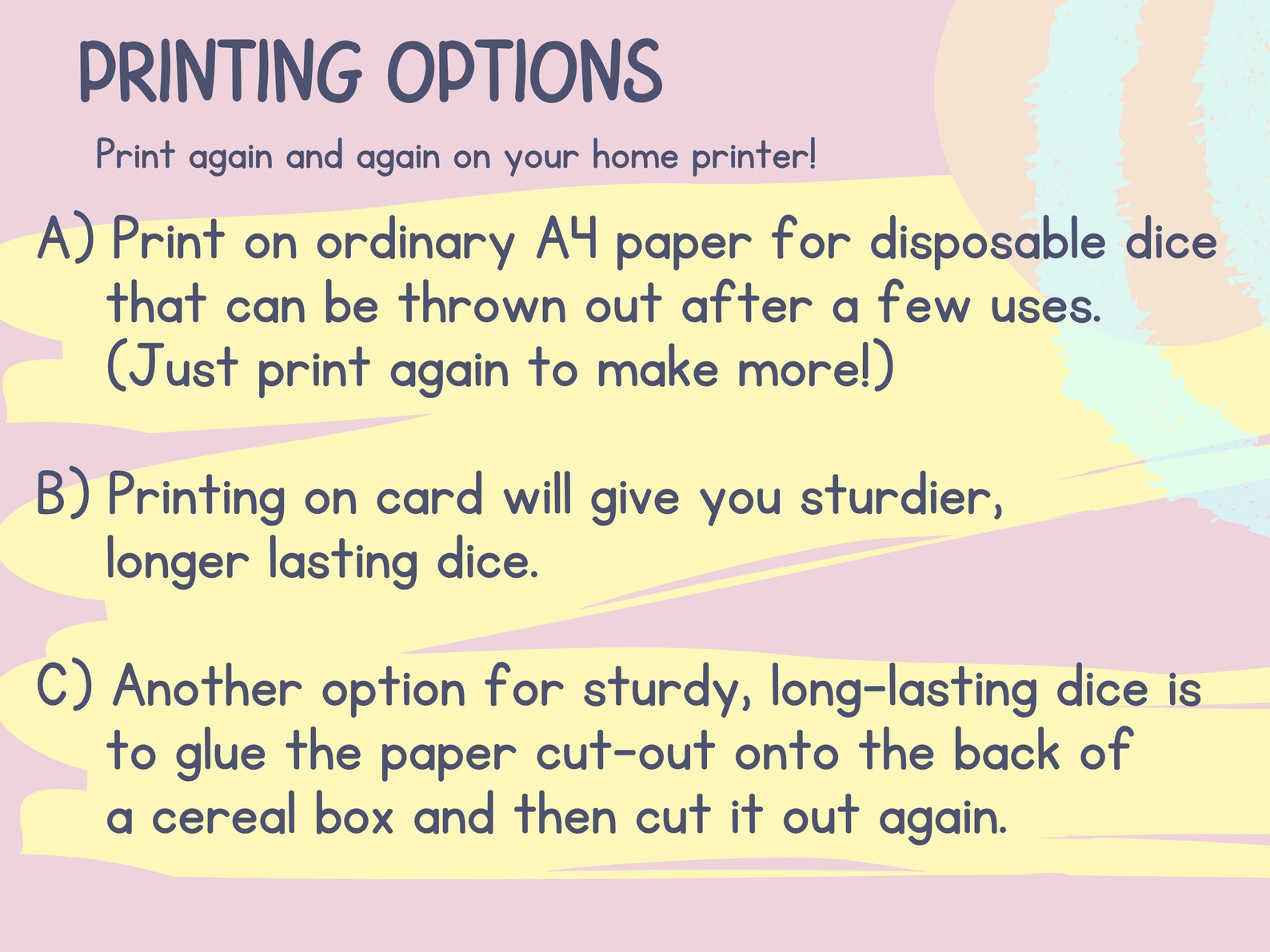 Printable Dice, Dice Template, Kids Maths Worksheet, Paper Craft Kit ...