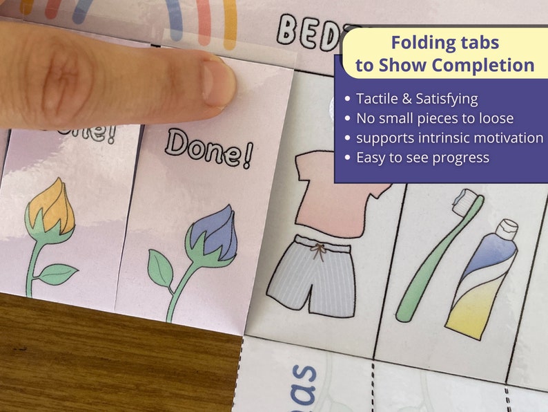 Bedtime Routine Chart, Printable Folding Flip Chart, Kids Daily ...