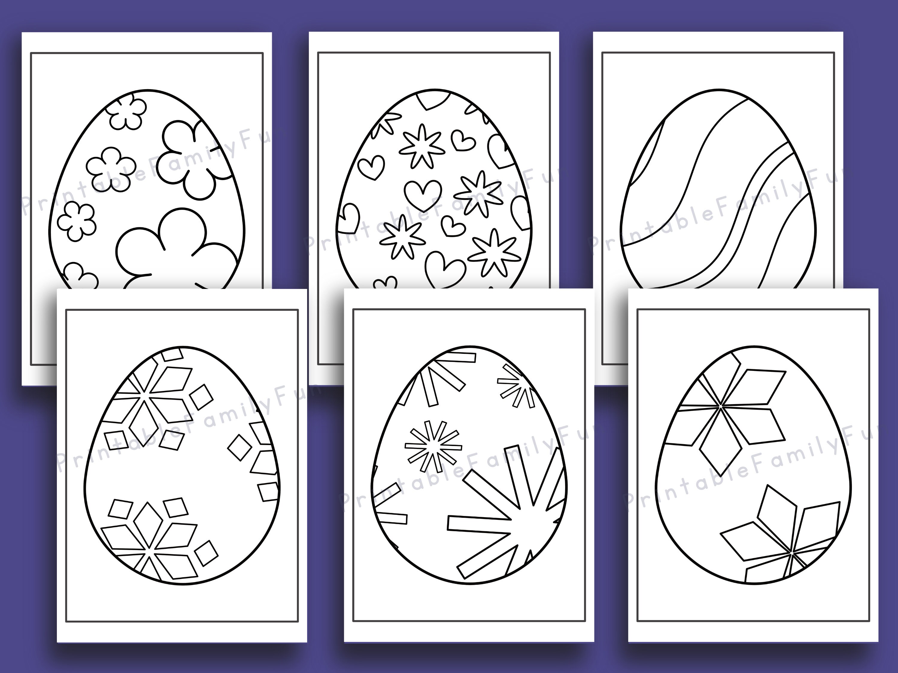 Jumbo Easter Egg Coloring Pages: Simple Toddler Craft Activity ...