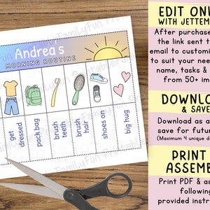 Editable Morning Routine Chart, Printable Folding / Flip Chart : Kids ...