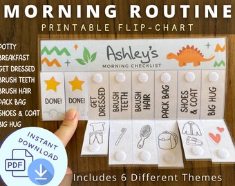 Moon Bedtime Routine Chart tidy Up, Printable Folding / Flip Chart ...