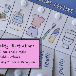Bedtime Routine Chart, Printable Folding / Flip Chart : Kids Daily ...