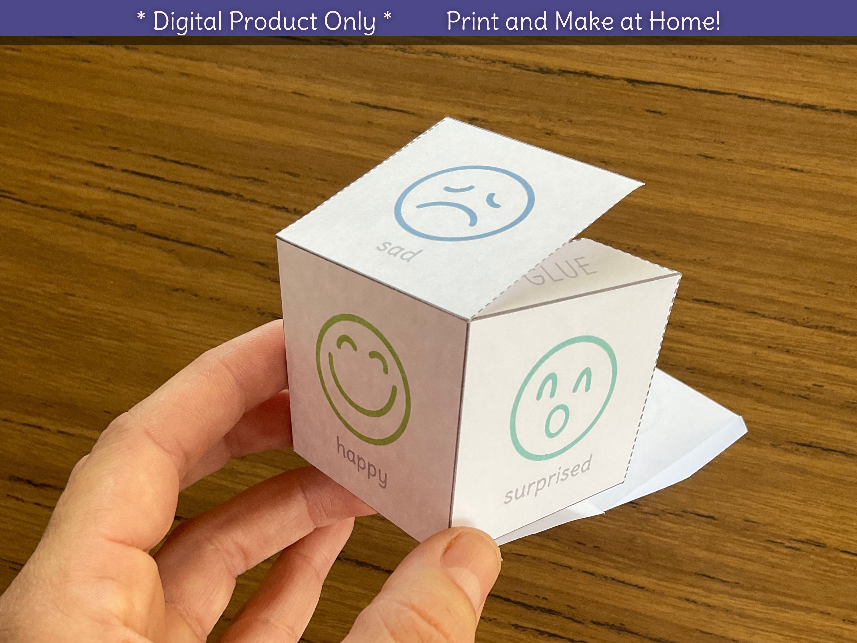 Feelings Cube Printable, Kids Emotions, Communication Aids, Practice ...