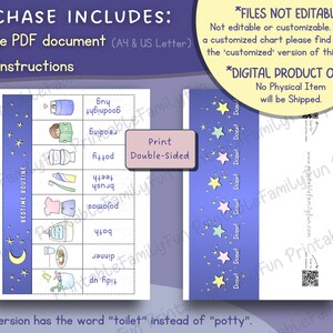 Bedtime Routine Chart Printable Folding / Flip Chart : Kids - Etsy