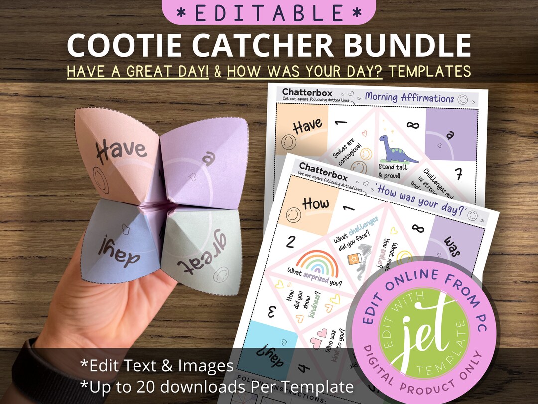 Editable Cootie Catcher Template, Paper Toy, Printable Games for Kids ...