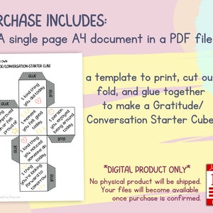 Conversation Starter, Gratitude Cube, After School Reconnection ...