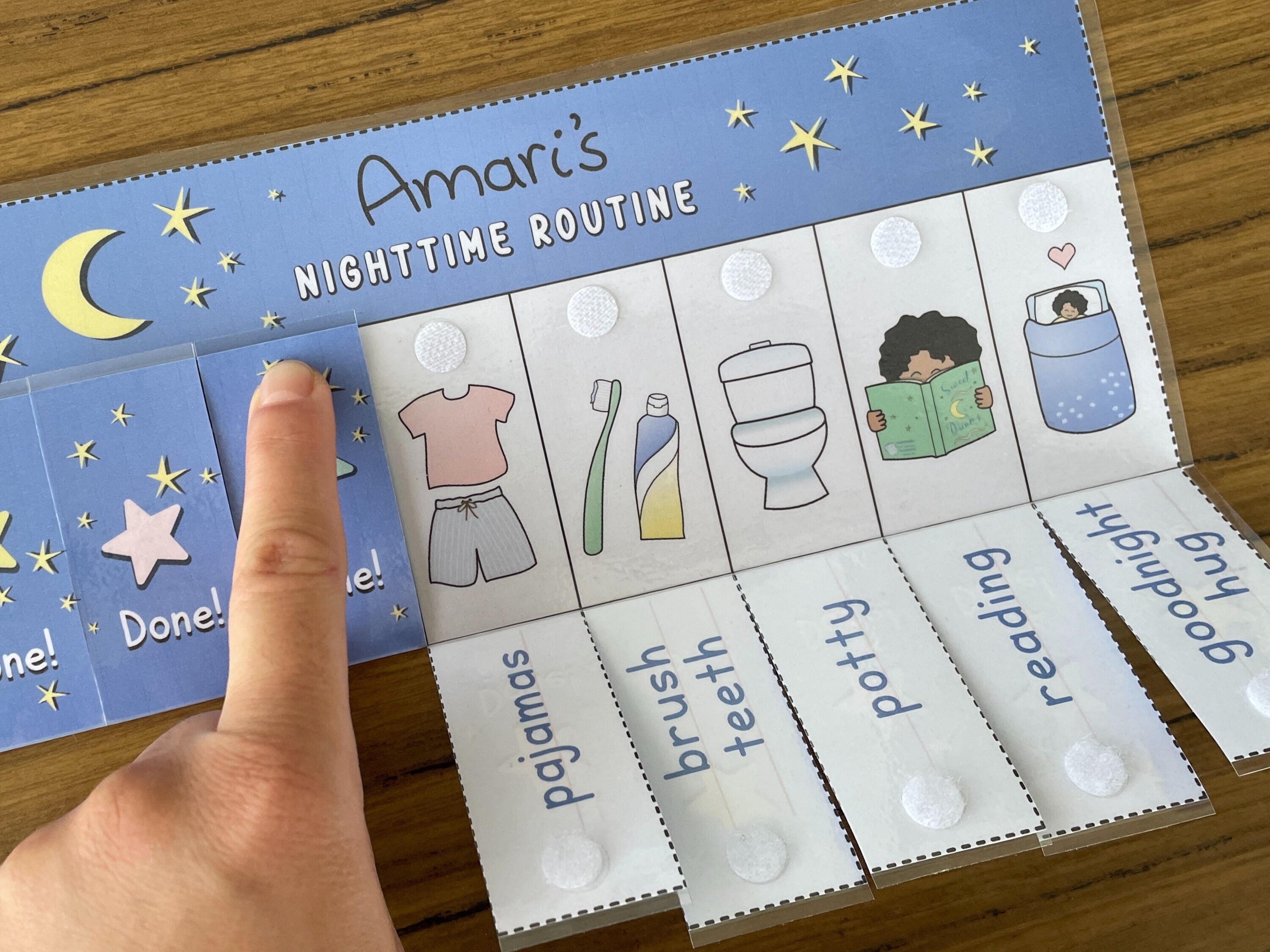 Bedtime Routine Chart Printable Folding / Flip Chart : kids - Etsy España