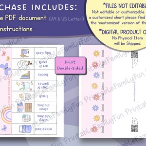Clean Your Room, Bedroom Pick up Printable Folding Chart, Kids Cleaning ...