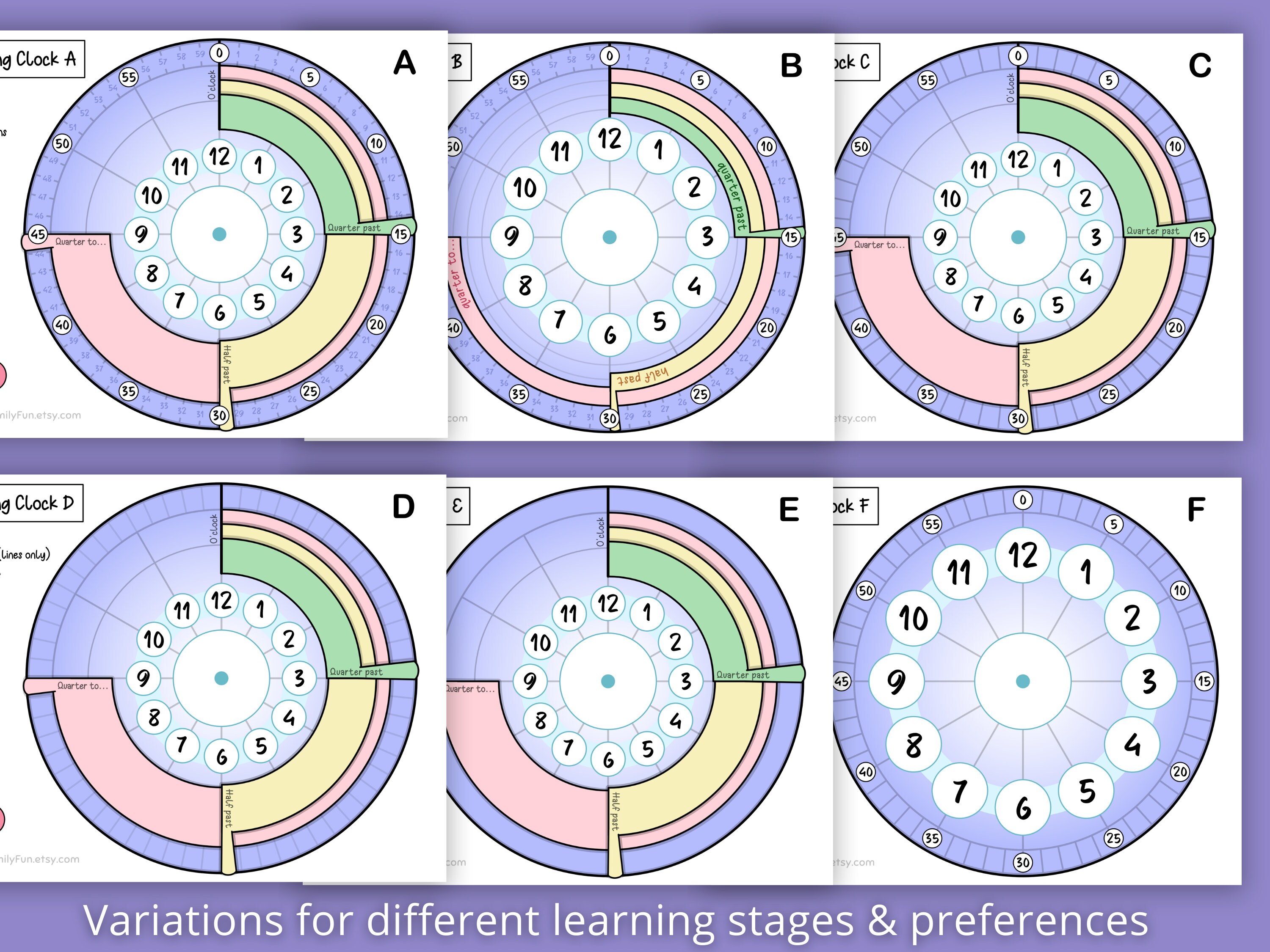 Learning Clock, Printable DIY Clock Toy for Telling Time, Homeschool ...
