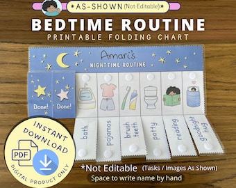 Horse Bedtime Routine Chart tidy Up, Printable Folding / Flip Chart ...