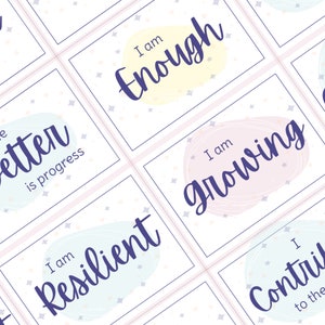 Printable Affirmation Cards, Vision Board Words, for Mental Health ...