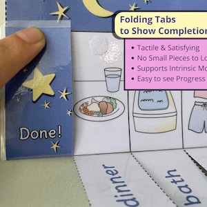 Bedtime Routine Chart, Printable Folding / Flip Chart : Kids Daily ...