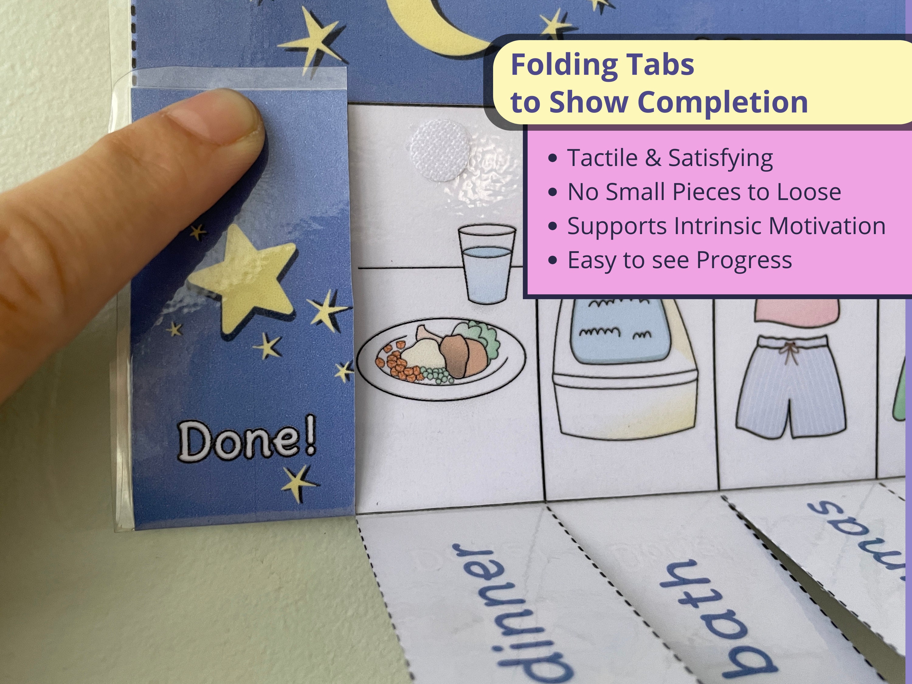 Bedtime Routine Chart, Printable Folding / Flip Chart : Kids Daily ...