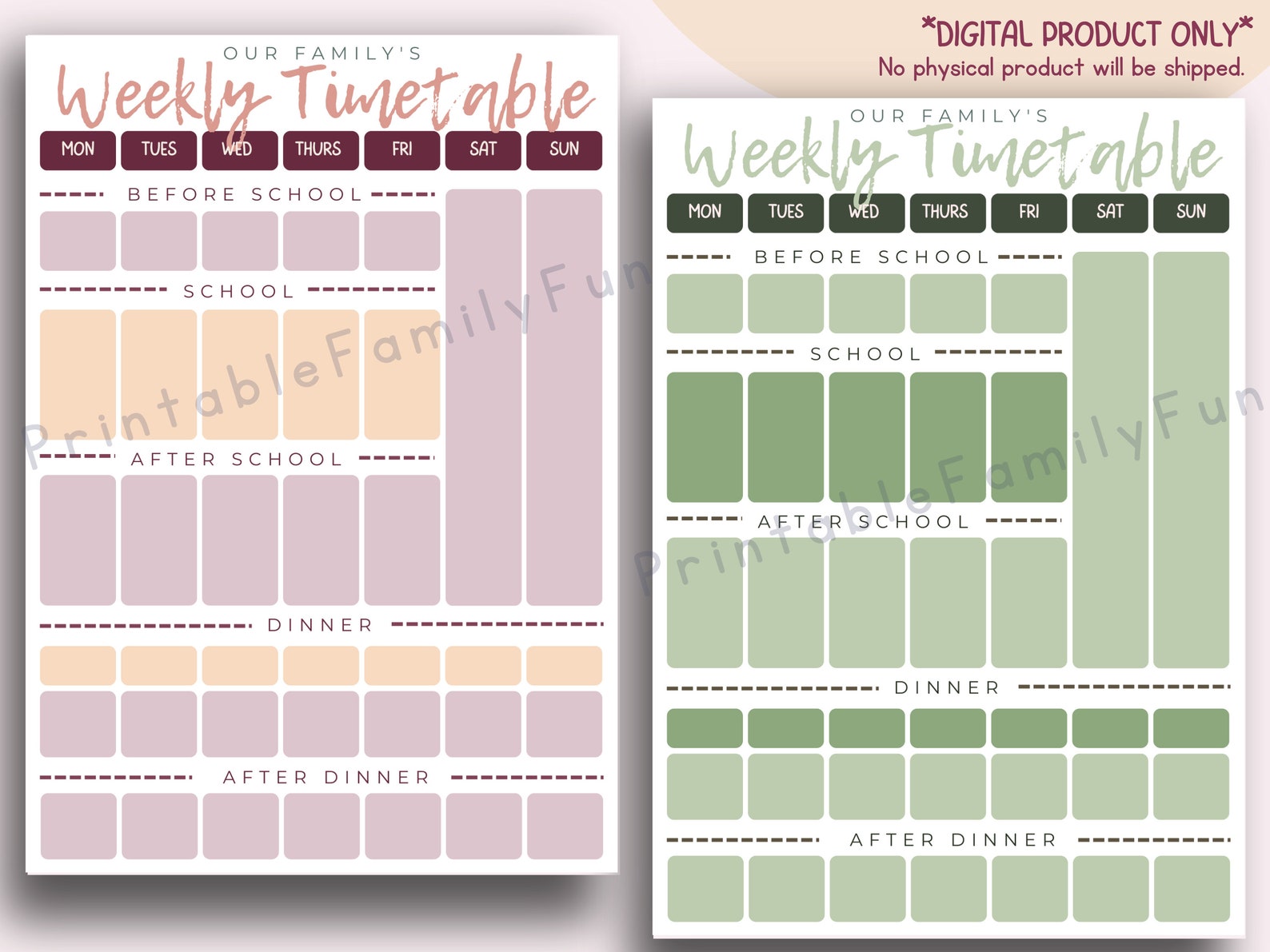 Family Schedule, Kids Activity Planner, With Dinner Planner and Kitchen ...