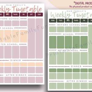 Family Schedule, Kids Activity Planner, With Dinner Planner and Kitchen ...