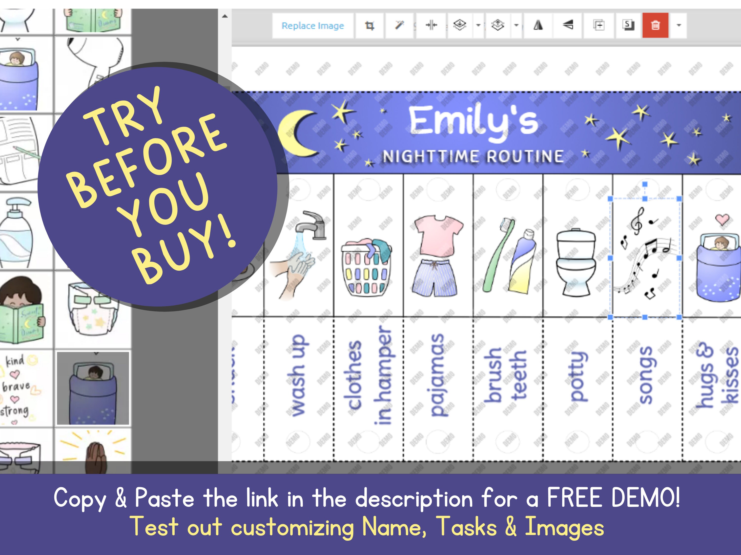 Editable Bedtime Routine Chart Printable Folding / Flip Chart - Etsy ...