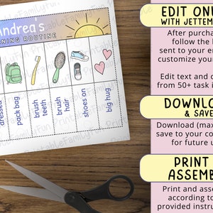 Editable Morning Routine Chart, Printable Folding / Flip Chart : Kids ...