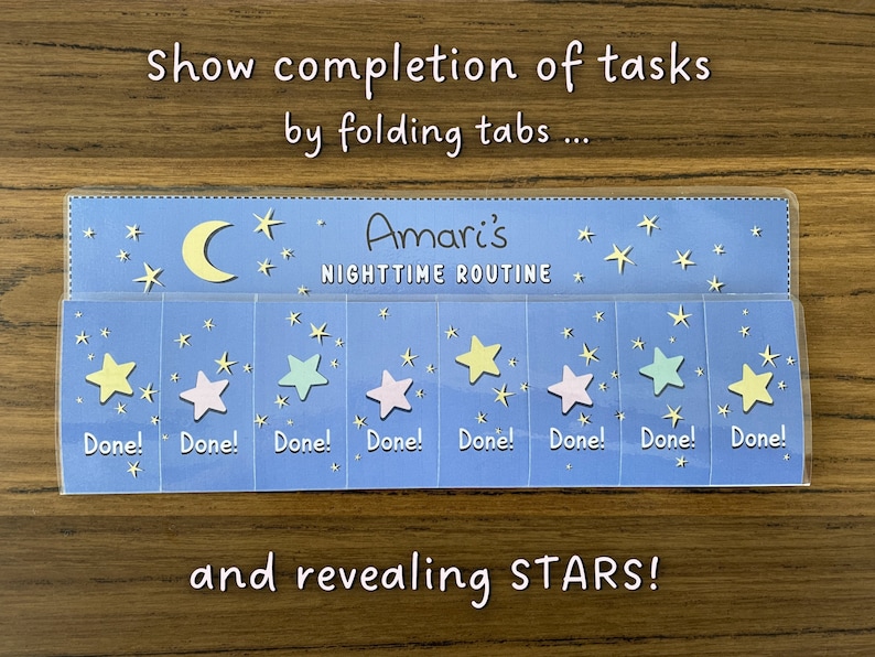 Nighttime Routine Chart, Printable Folding / Flip Chart : Kids Daily ...