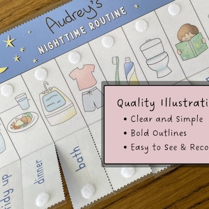 Nighttime Routine Chart, Printable Folding / Flip Chart : Kids Daily ...