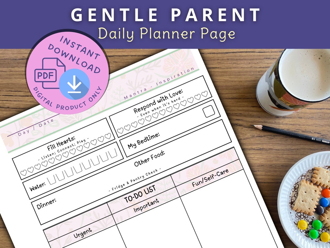 Mom Daily Planner Printable, Gentle Parenting, Planner Inserts, With to ...