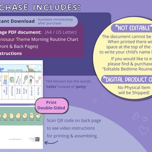 Morning Routine Chart, Printable Folding / Flip Chart : Kids Daily ...