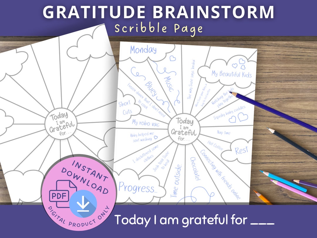 Today I Am Grateful, Printable Gratitude Journal for Kids & Adults ...