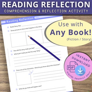 Reading Comprehension Worksheet, Printable Reading Journal, Kids ...