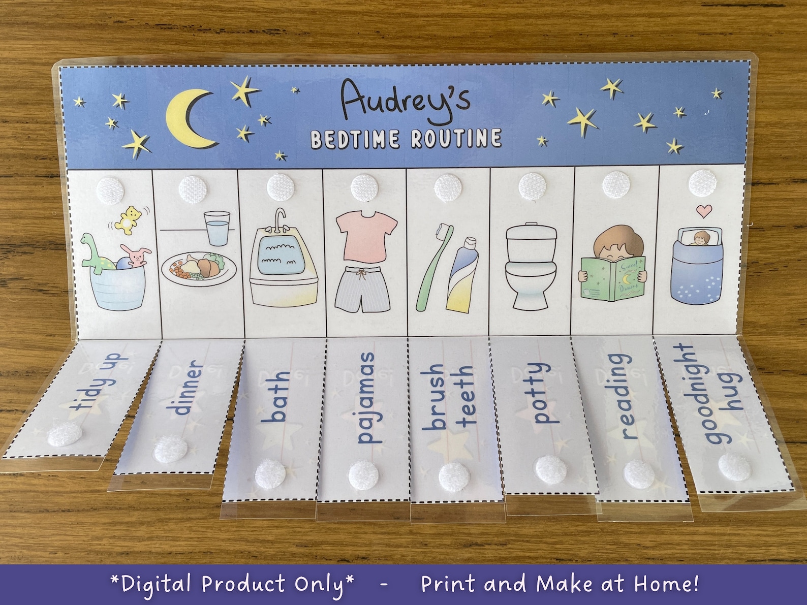 Bedtime Routine Chart Printable Folding / Flip Chart : Kids - Etsy UK