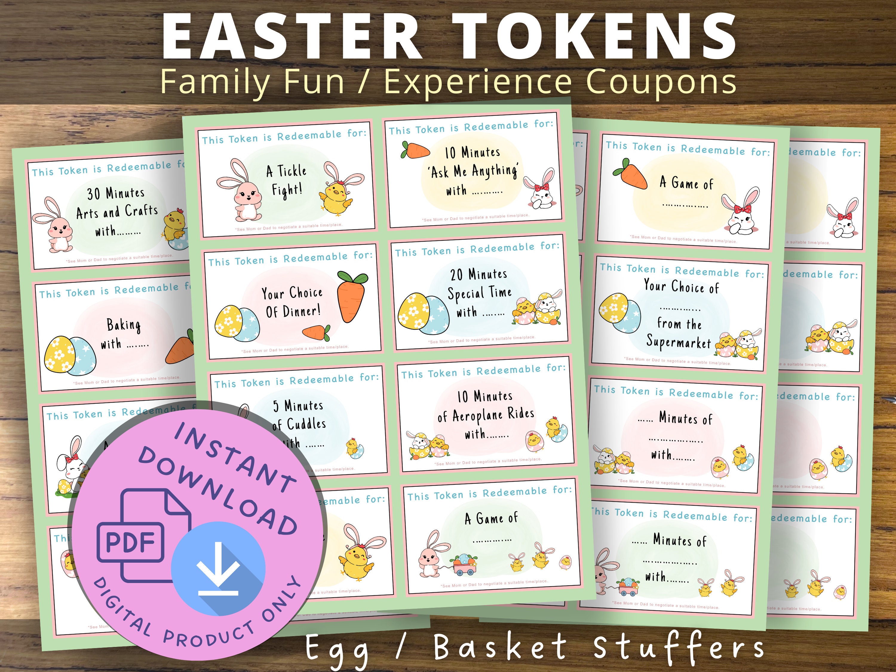 Easter Egg Tokens: Prinable Coupons Redeemable for Fun Family ...