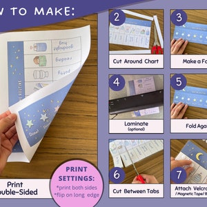 Editable Morning & Bedtime Routine Chart Bundle, Printable Folding ...
