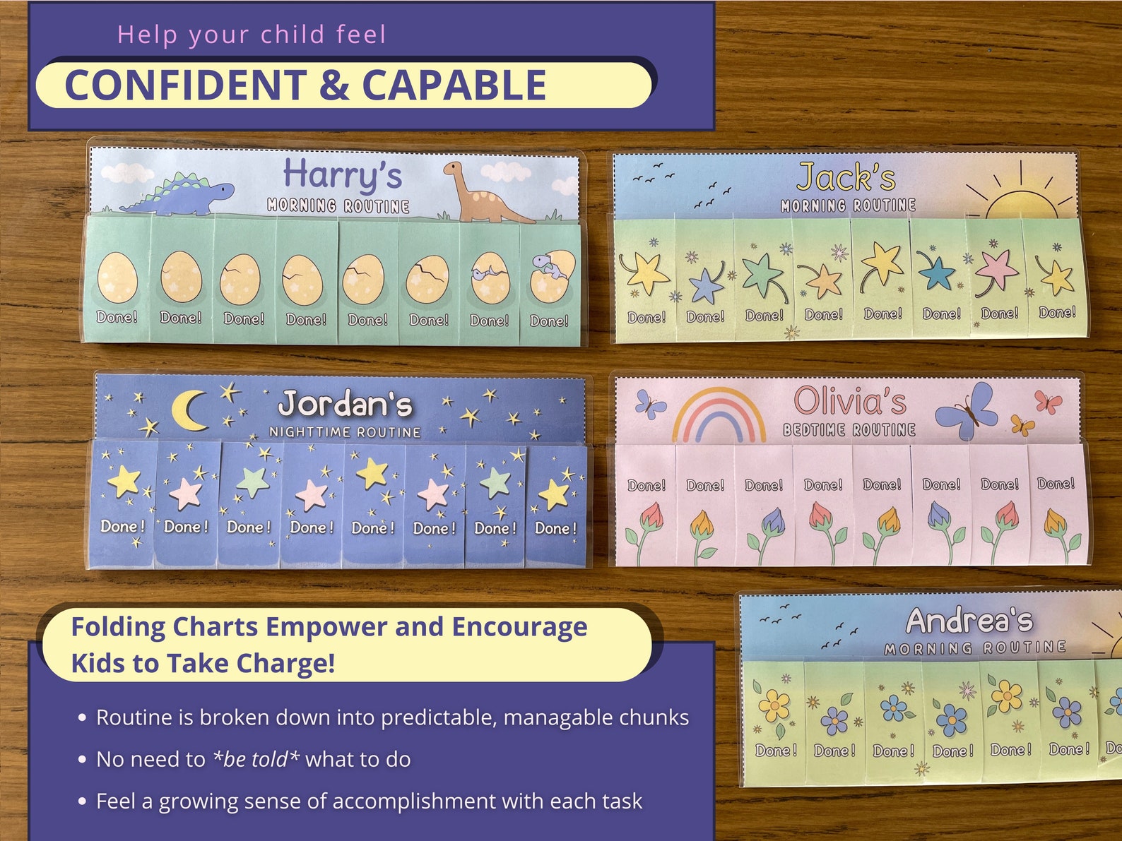 Editable Morning & Bedtime Routine Chart Bundle, Printable Folding ...