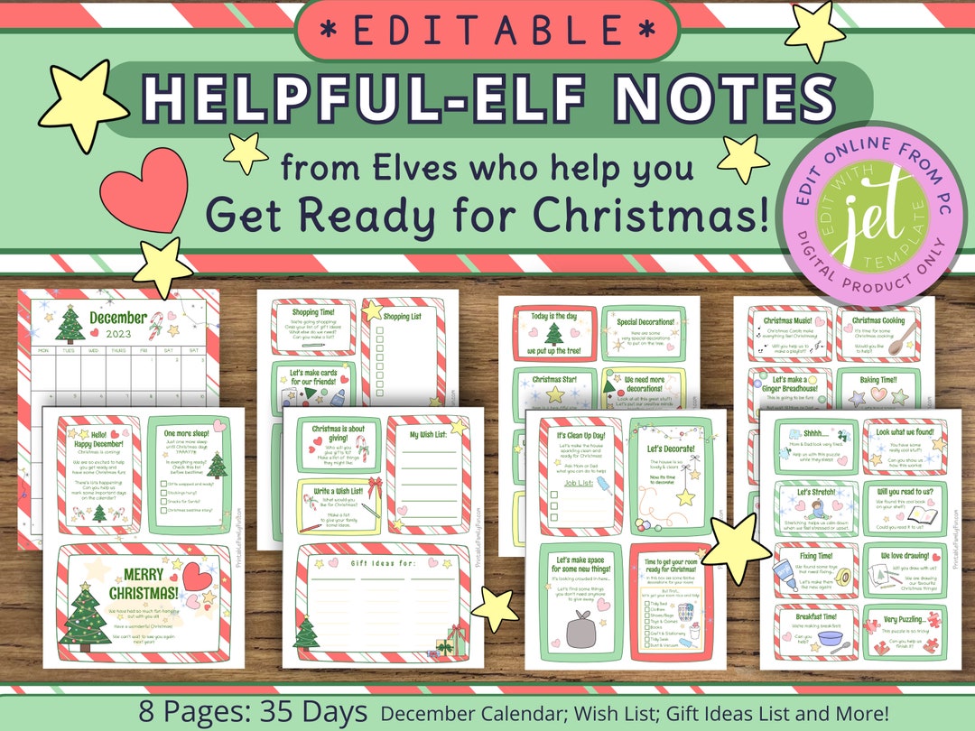 Editable Elf Notes: Printable Elf Kit With Letters From Santa's Helpers ...