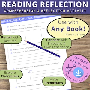 Reading Comprehension Worksheet, Printable Reading Journal, Kids ...