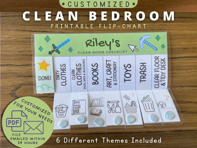 Customized Clean Room Chart, Printable Digital File, With Pictures ...