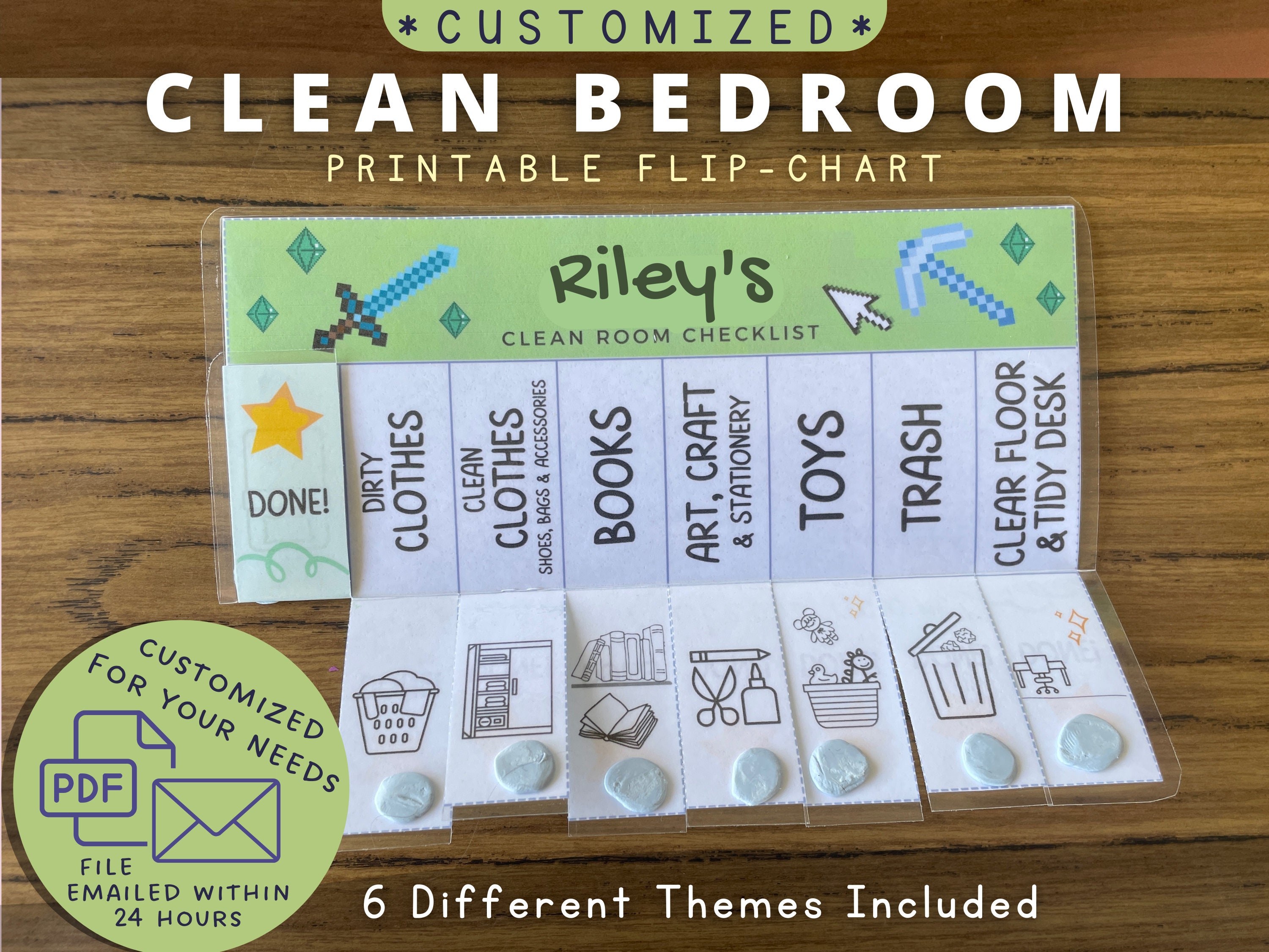 Customized Clean Room Chart, Printable Digital File, With Pictures ...