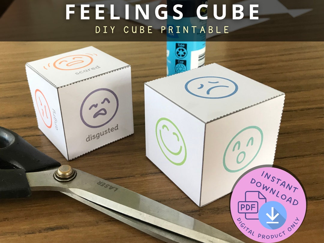 Feelings Cube Printable, Kids Emotions, Communication Aids, Practice ...
